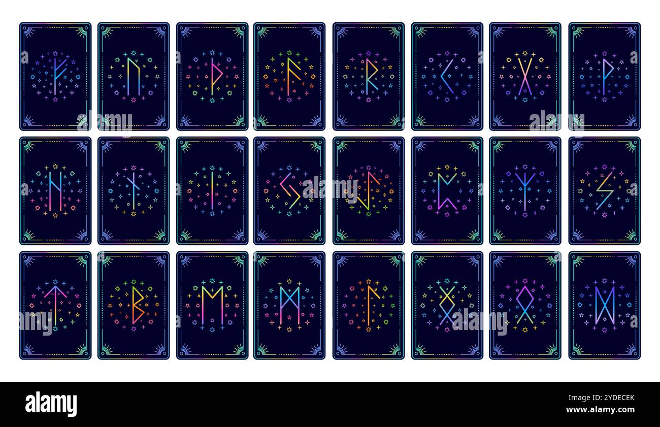 Collection of tarot cards with runes Stock Vector Image & Art - Alamy