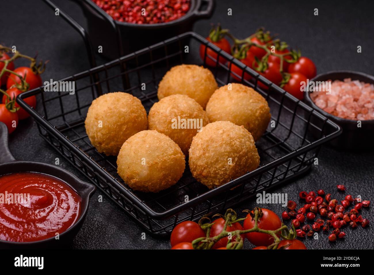 Fast food cheese balls breaded with salt and spices Stock Photo - Alamy