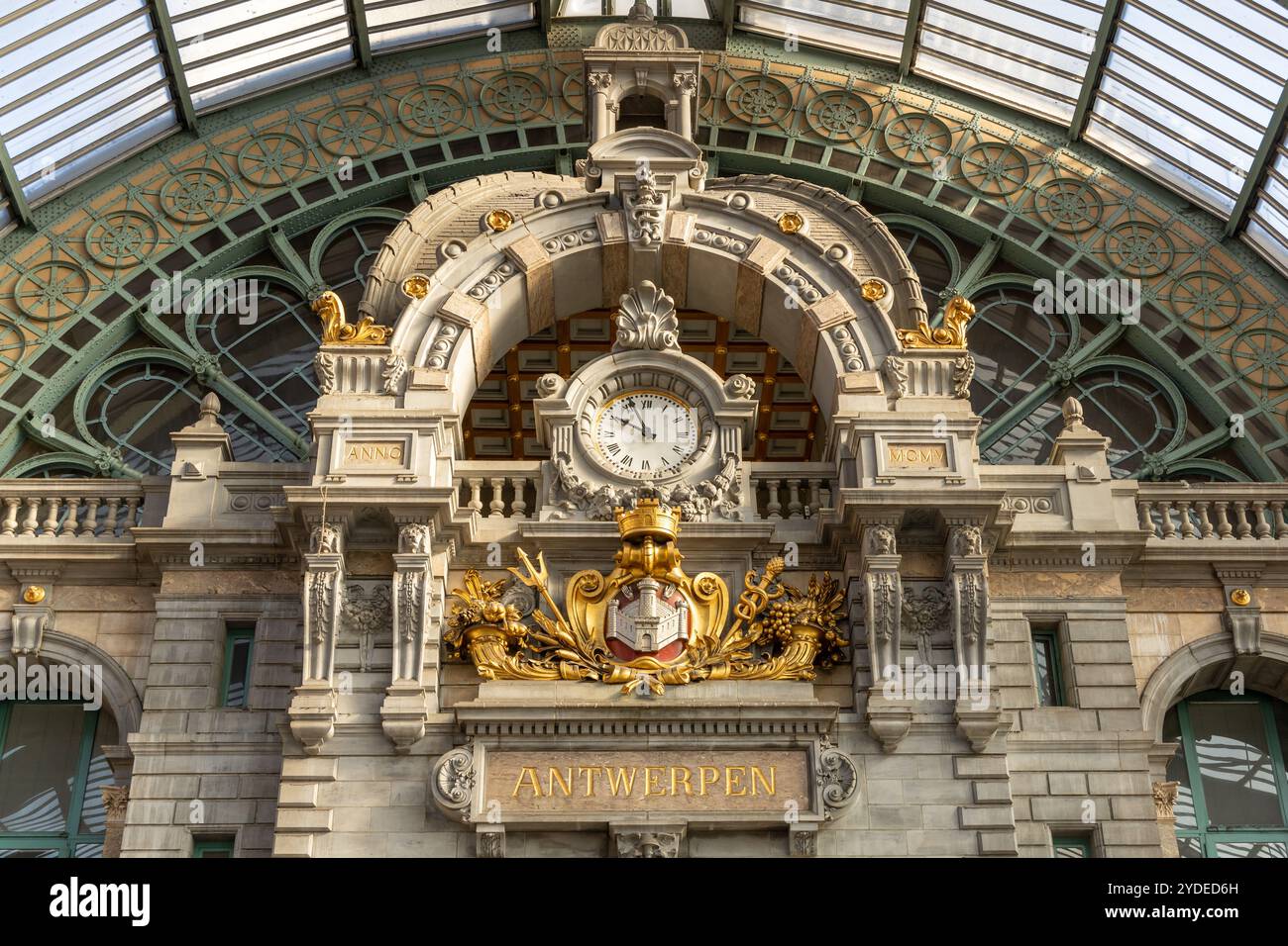 Antwerp, Belgium. 15 April 2023. Central Station Antwerp, The richly ...
