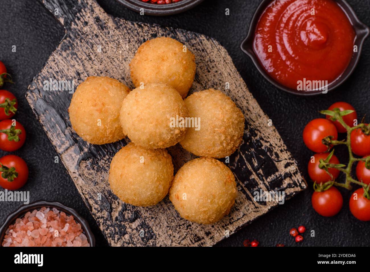 Fast food cheese balls breaded with salt and spices Stock Photo - Alamy