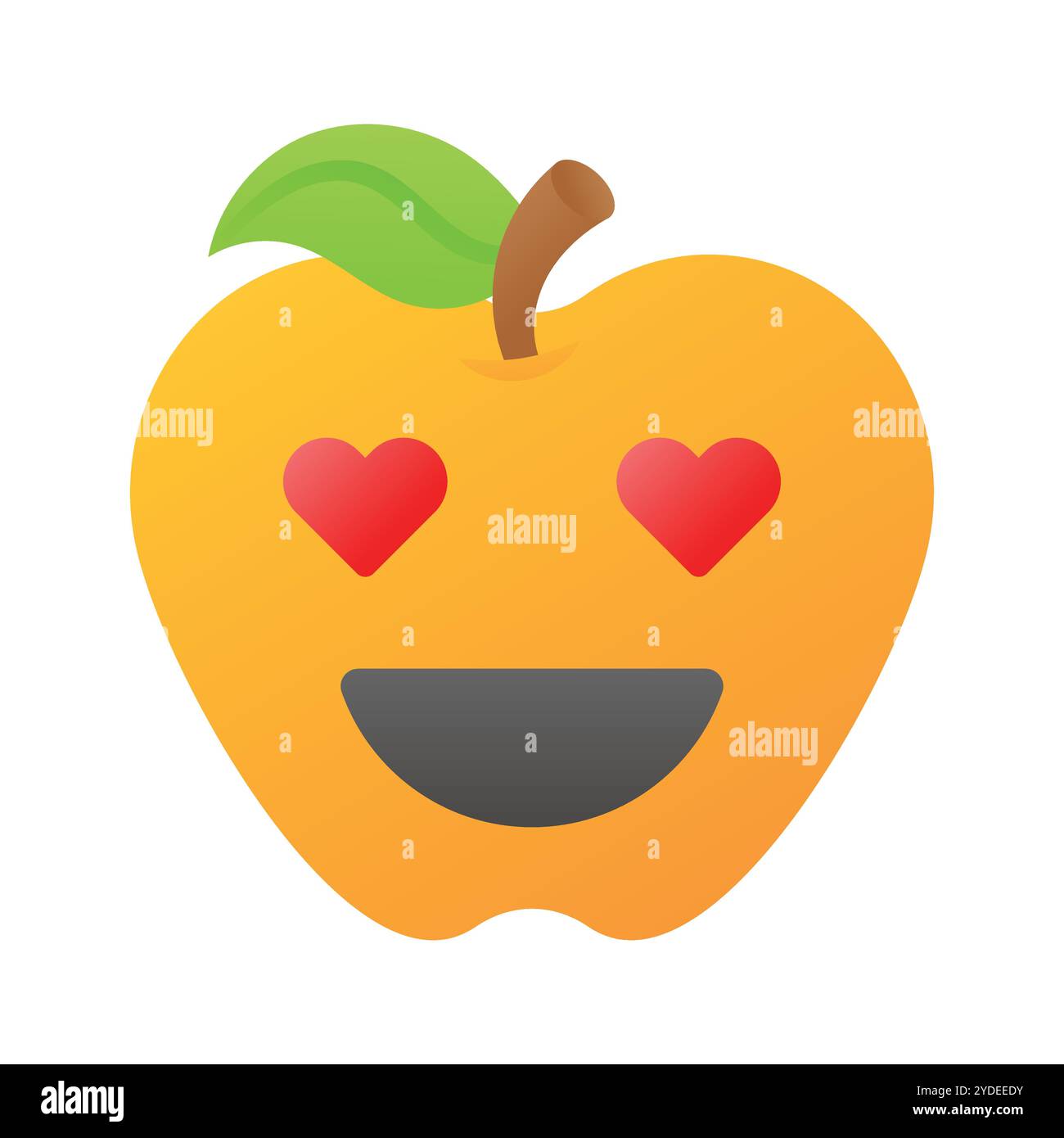 Happy face with heart symbols on eyes, concept icon of in love emoji ...