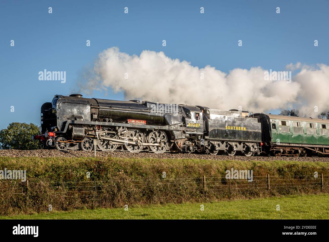 SR 'WC' 4-6-2 No. 21C127 'Taw Valley' approaches Horsted Keynes on the ...