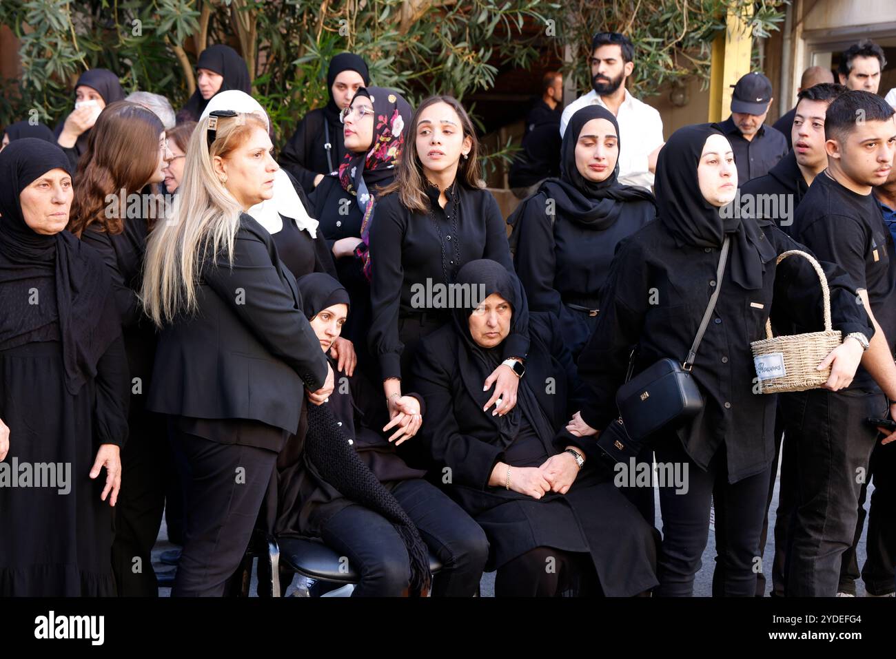 Beirut, Lebanon. 26th Oct, 2024. Funeral of Commander Mohamed Farhat at the military hospital in ...