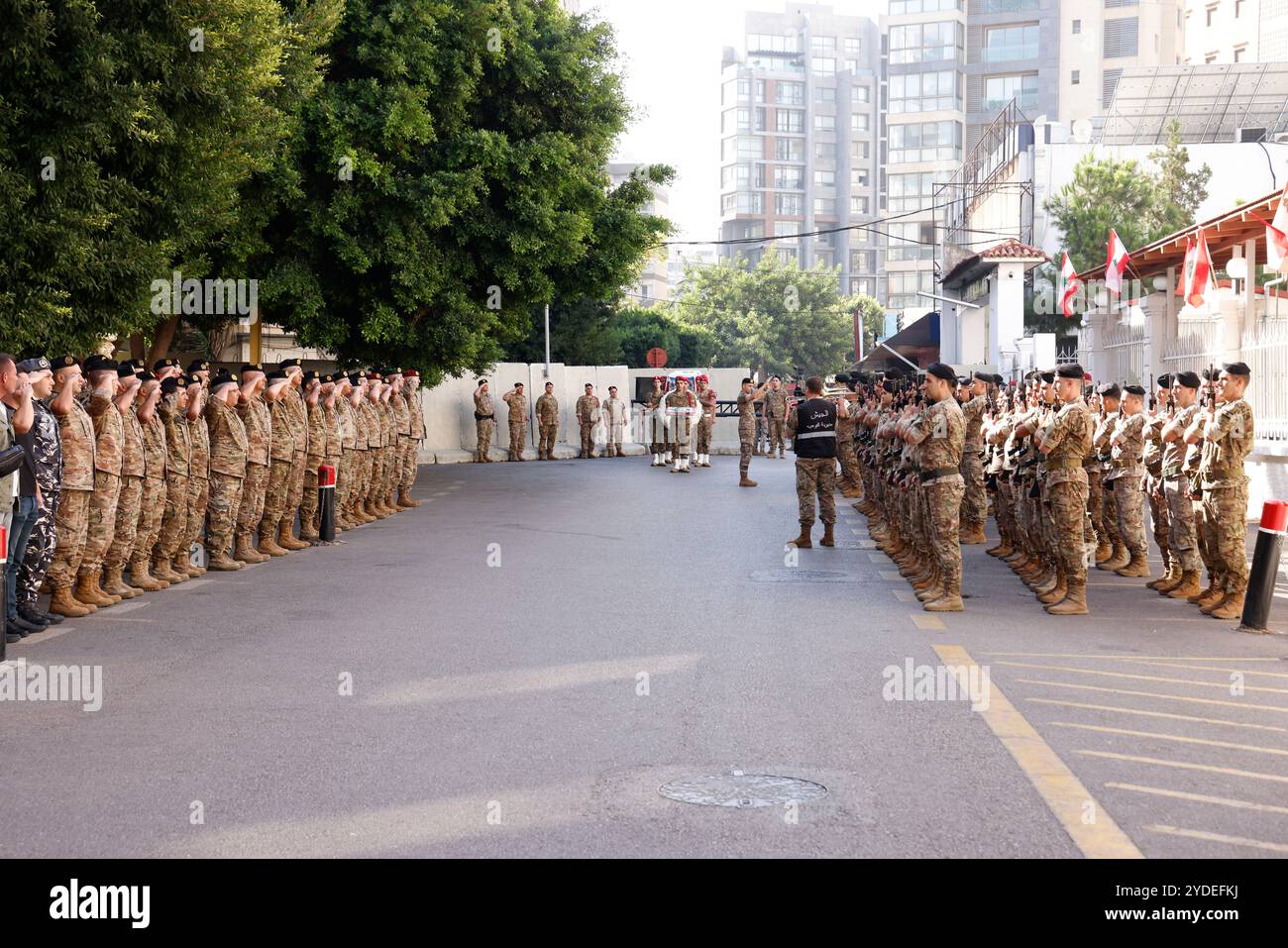 Beirut, Lebanon. 26th Oct, 2024. Funeral of Commander Mohamed Farhat at ...