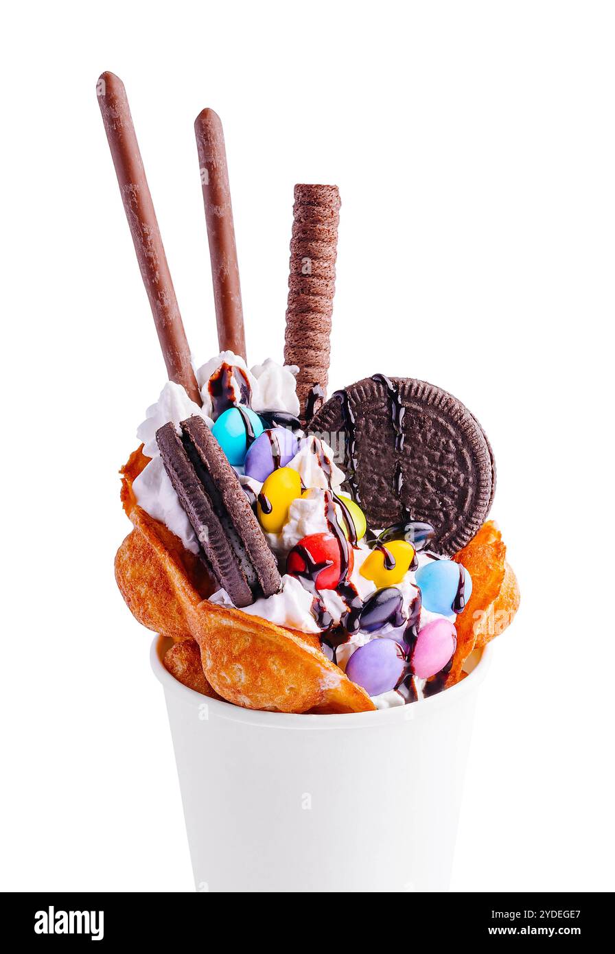 belgian waffle with mm's and oreo cookies Stock Photo - Alamy