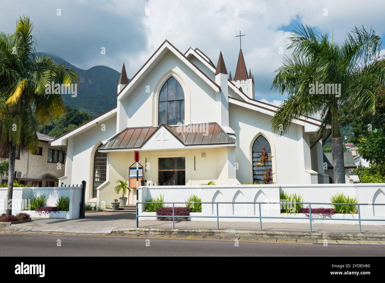 Saint Paul Cathedral in Victoria, Mahe island, Seychelles Stock Photo ...