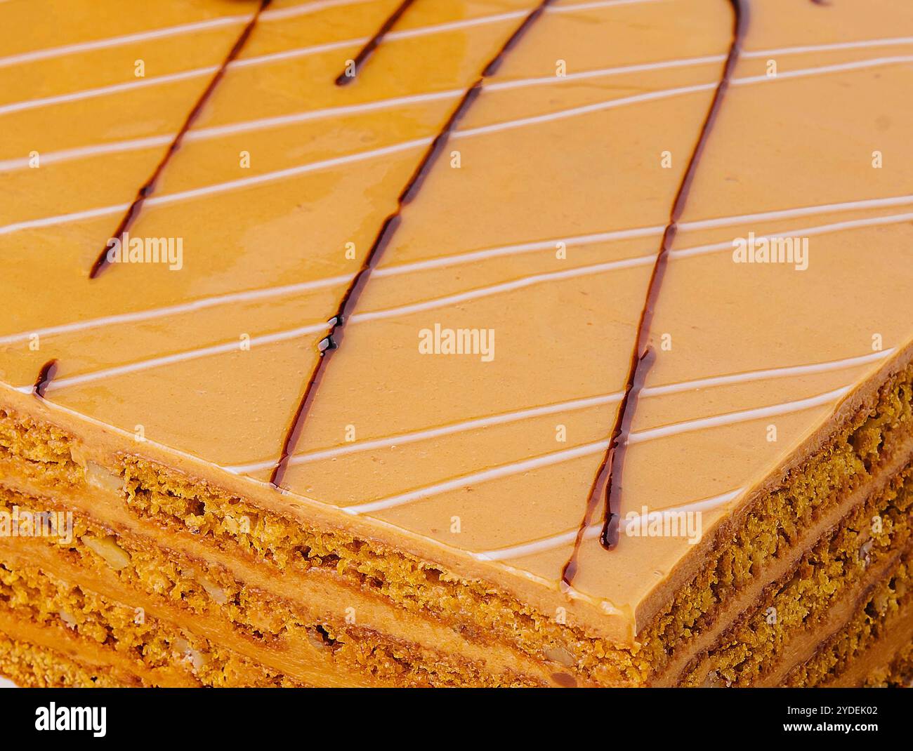 Coffee Walnut Layer Cake close up Stock Photo - Alamy