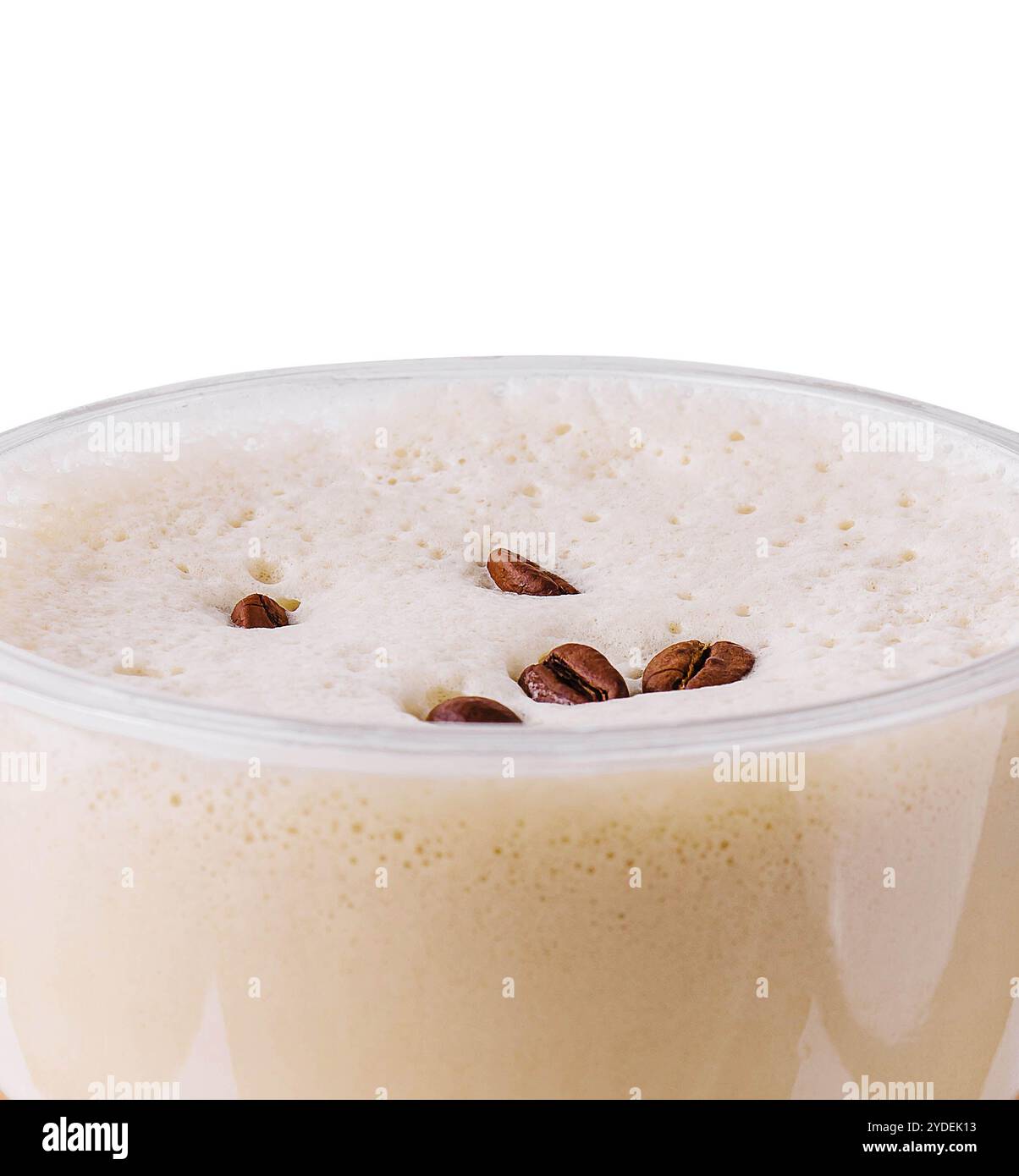 Iced coffee in plastic cup with coffee beans hi-res stock photography ...