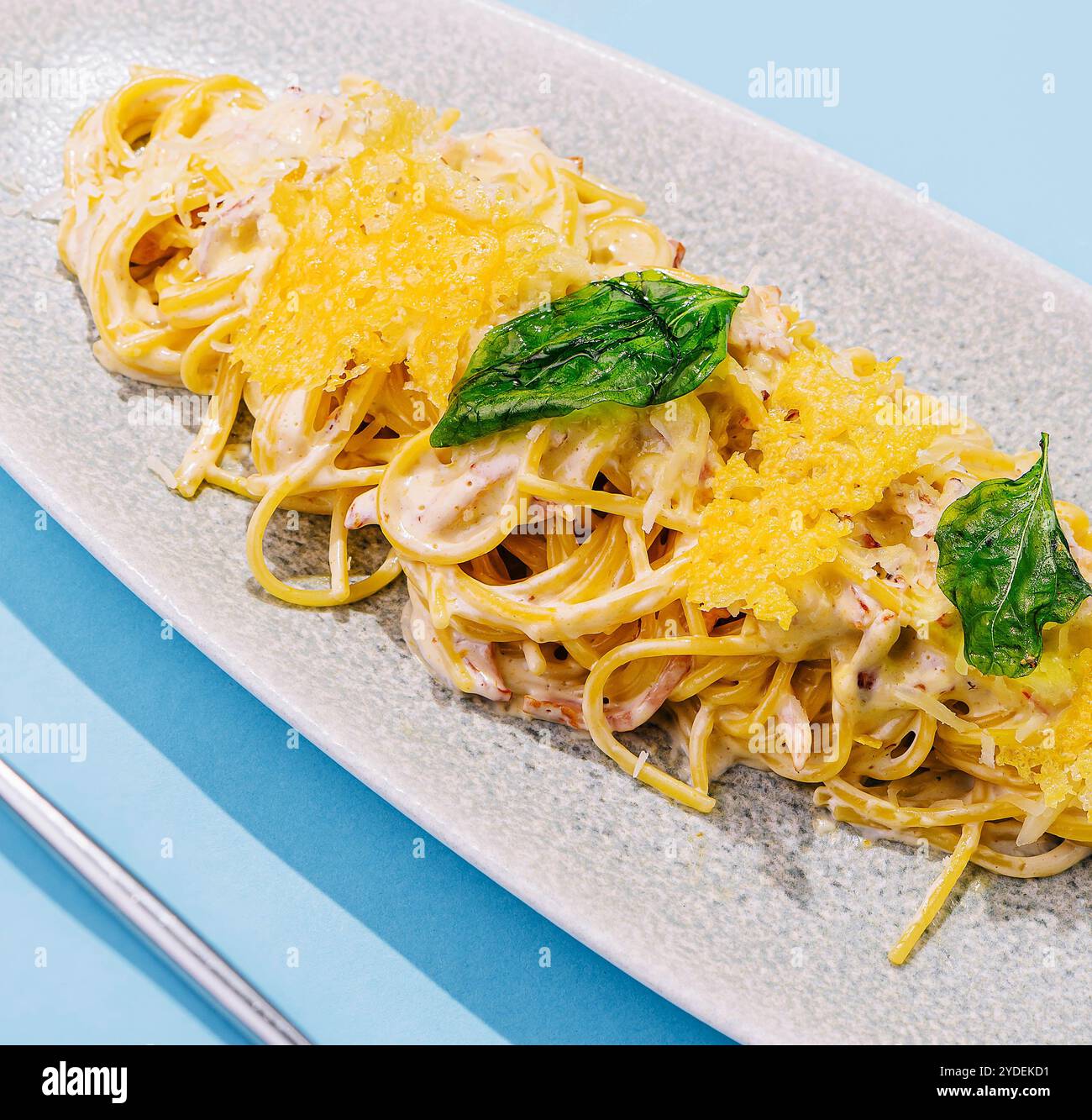 Delicious pasta on top view Stock Photo - Alamy
