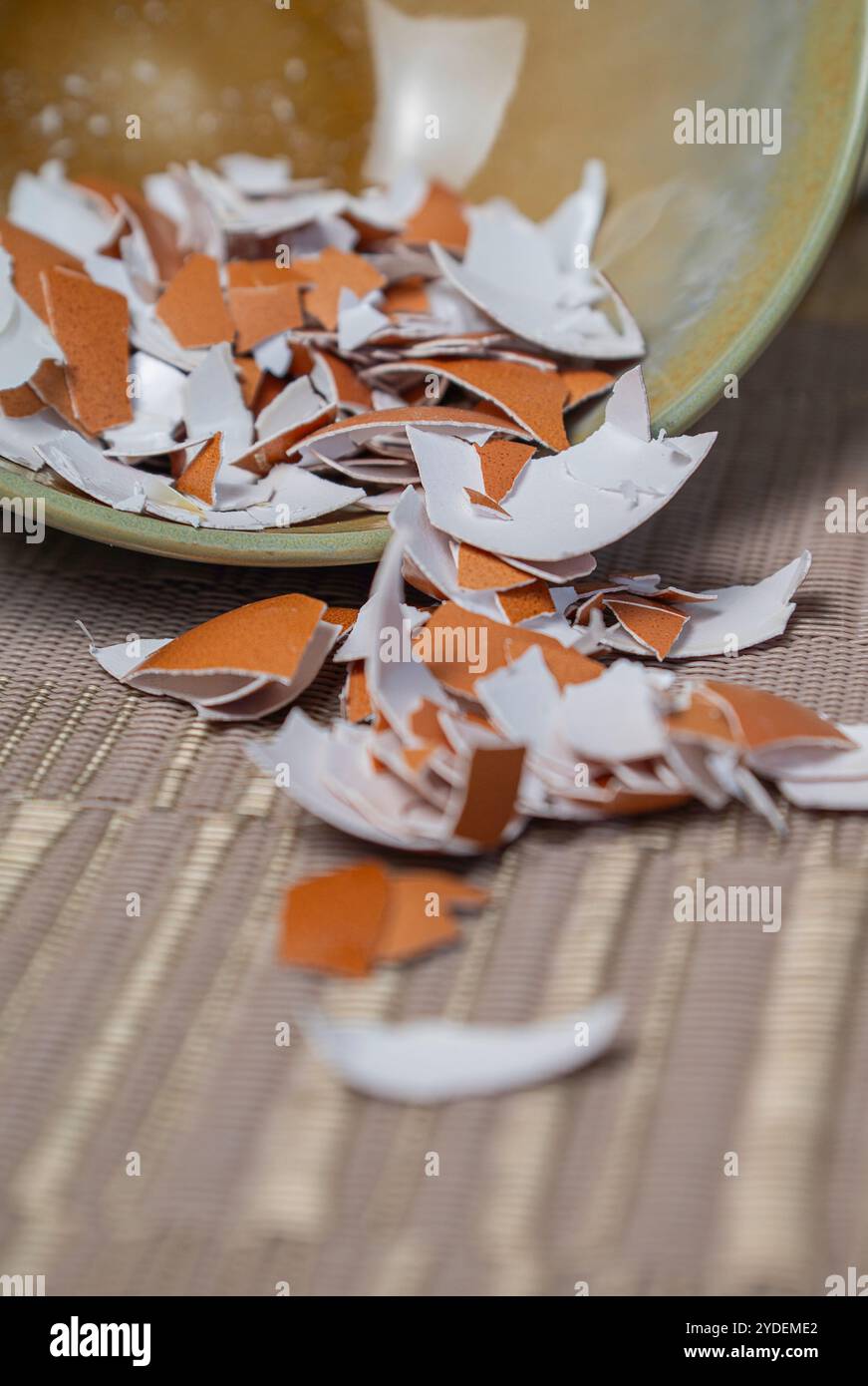 Broken egg shells ,Recycling kitchen waste, Crushed egg shells for the ...