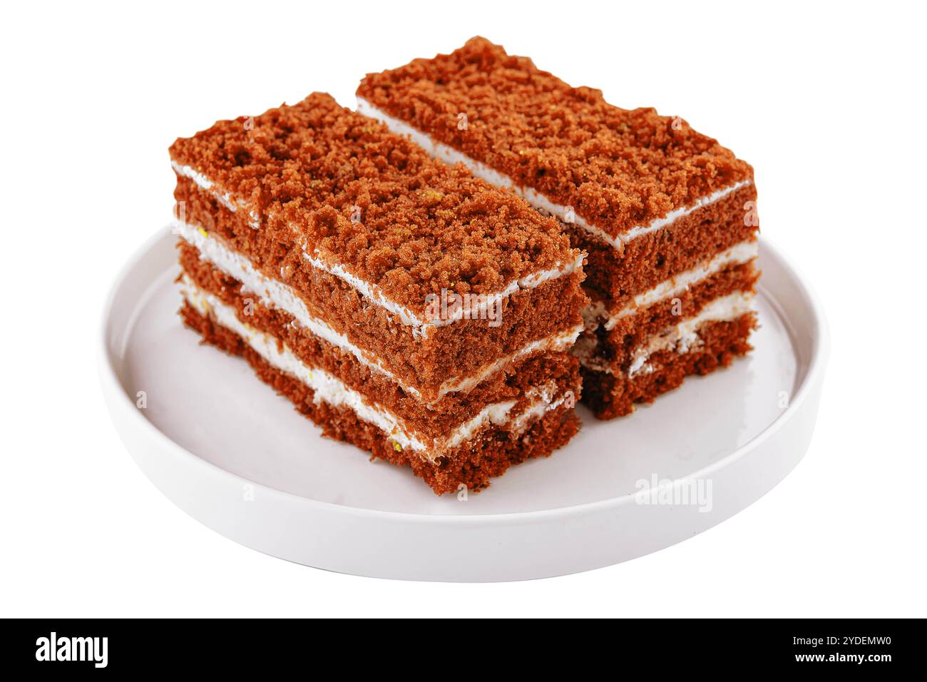 Butter cake on plate Cut Out Stock Images & Pictures - Alamy