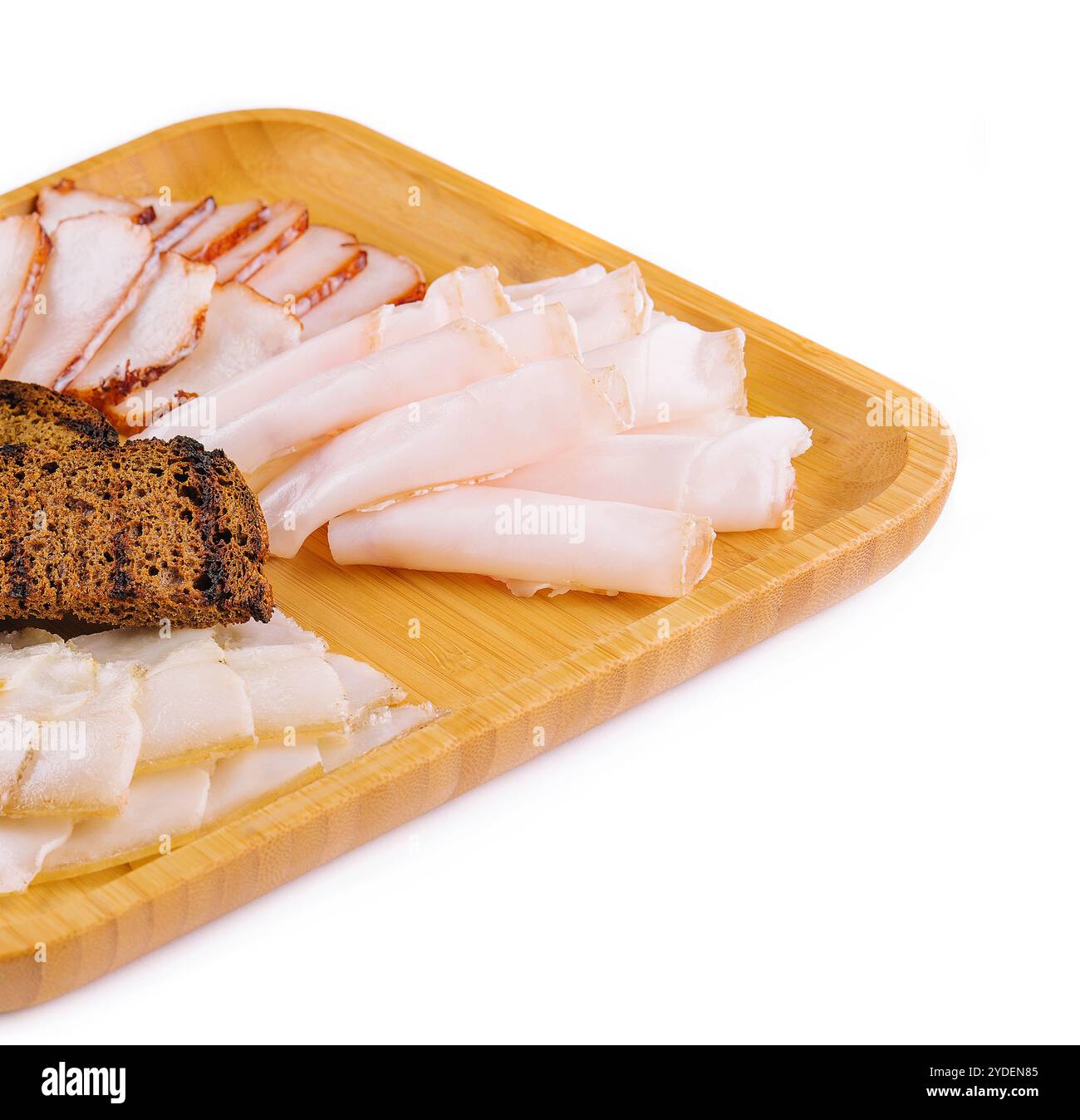 different types of lard with garlic, croutons and horseradish Stock ...