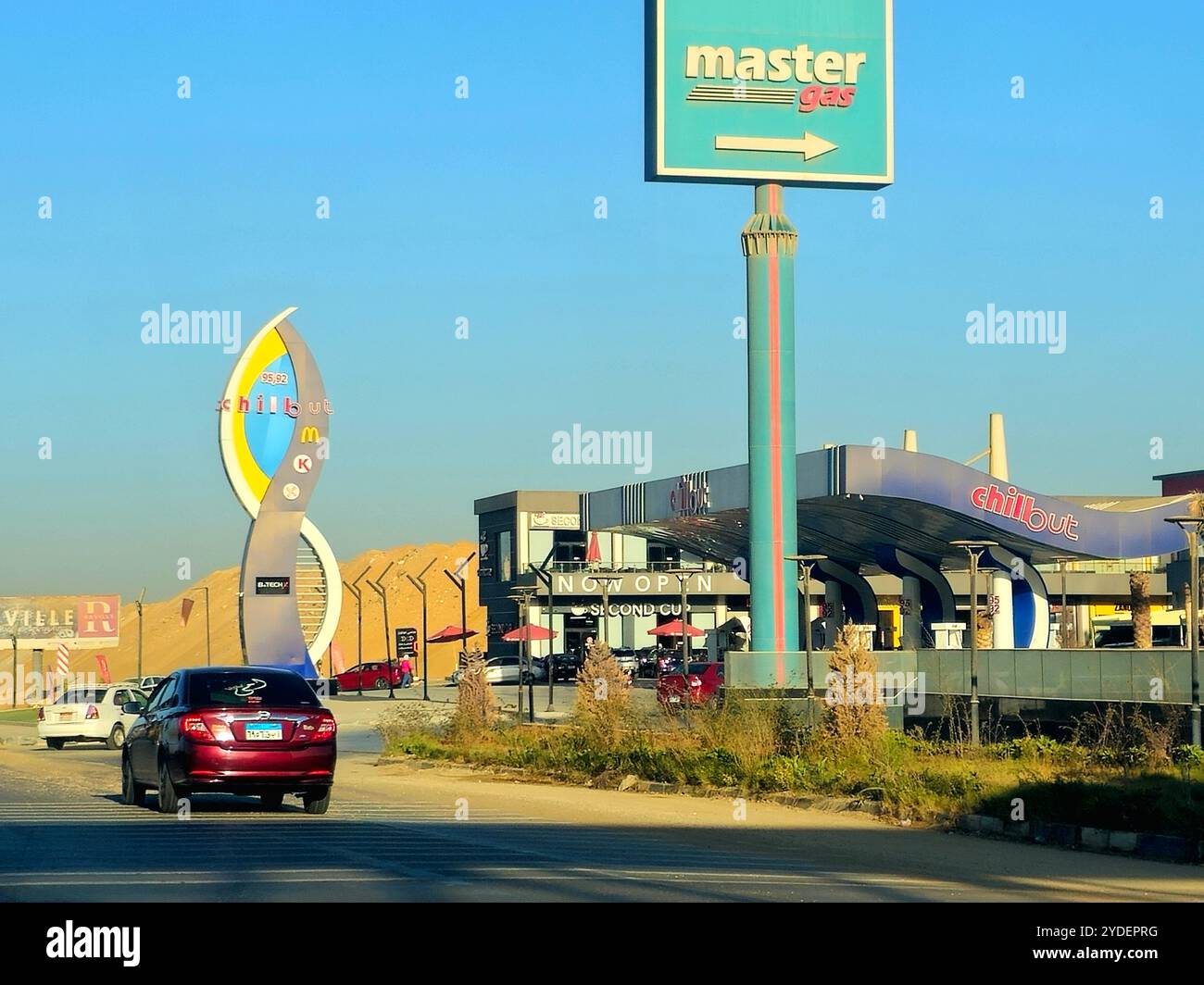 Cairo, Egypt, October 8 2024: Chillout gas and oil station, a petrol ...