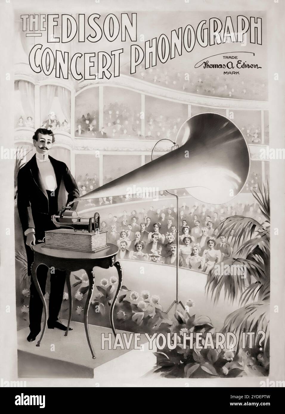 Historical advertisement for Thomas Edison's concert phonograph, Have ...