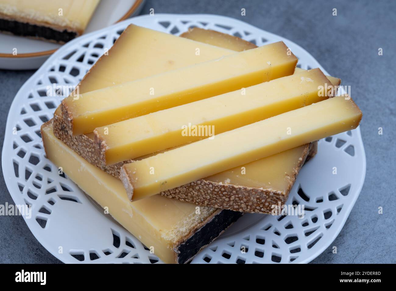 French yellow cheese Comte, varieties unpasteurised cow milk Prestige ...