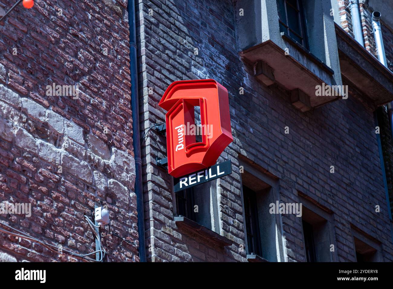 Duvel beer logo sign. Duvel is a natural Belgian beer with a subtle ...