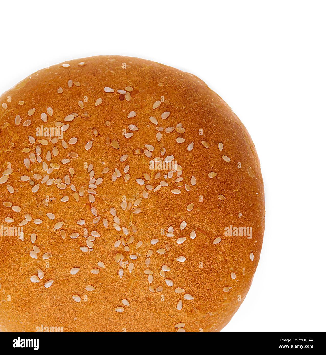 Fresh burger bun with sesame seeds isolated on top view Stock Photo - Alamy
