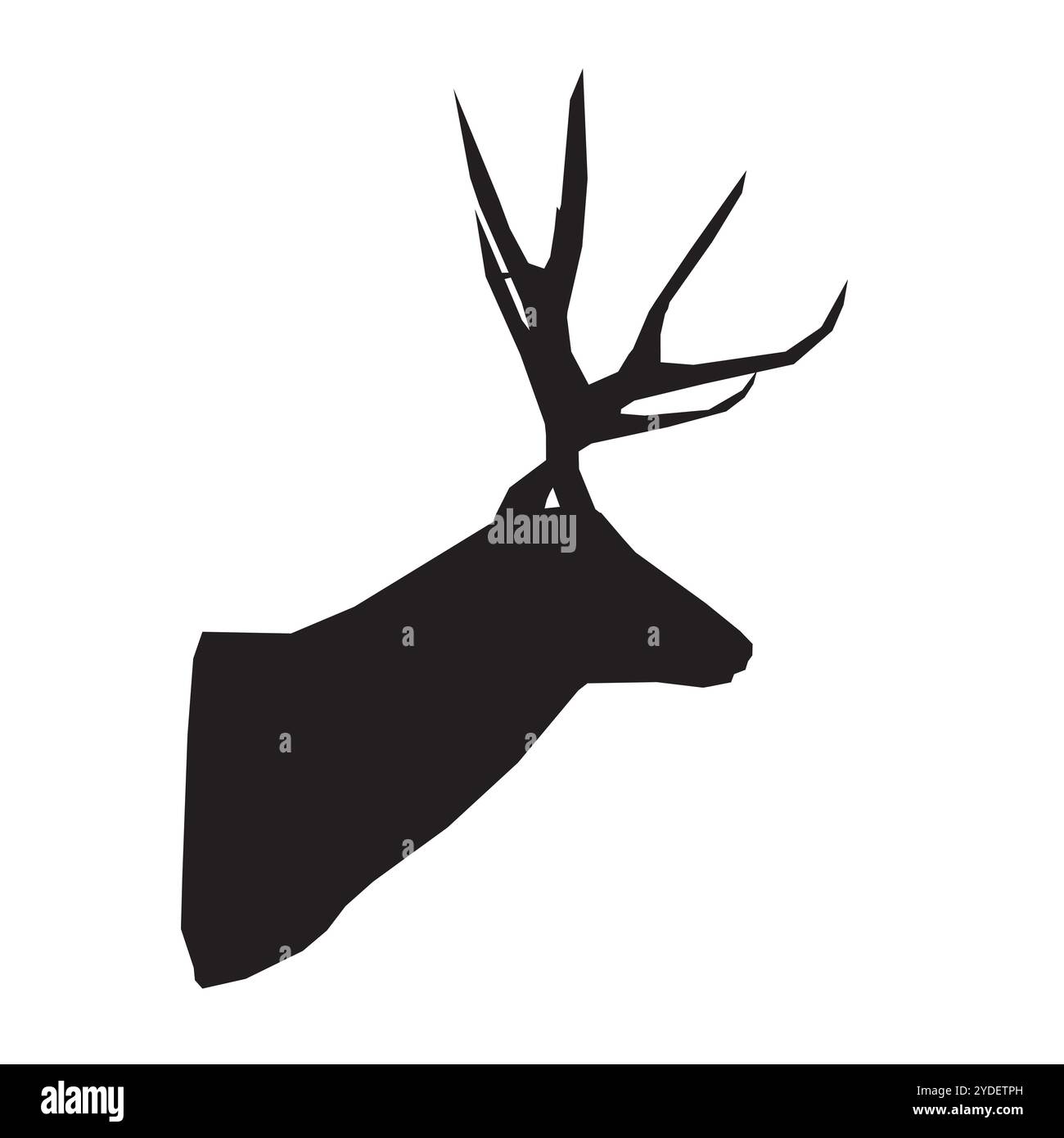 Deer head silhouette vector black. Buck, Deer, head Logo, Vector ...