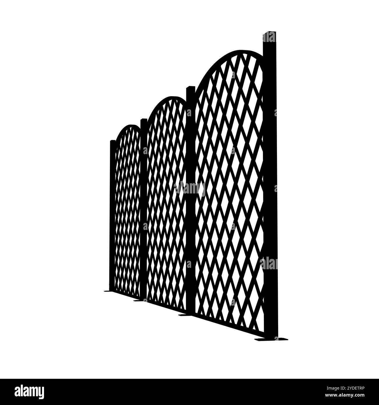 Silhouette fence. Flat farm barrier and border wall. Country plank ...