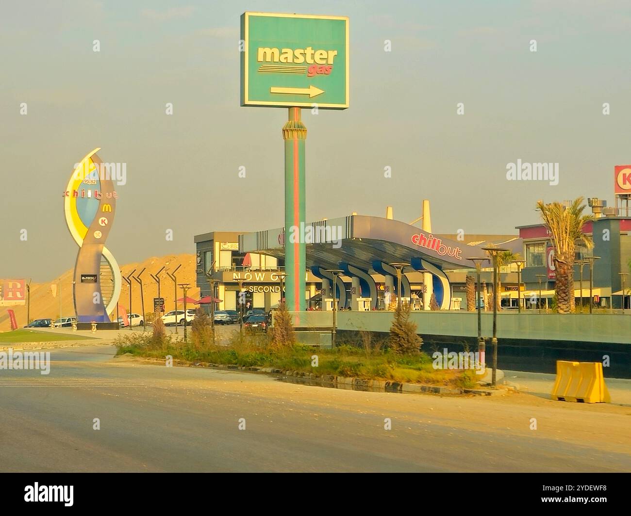 Cairo, Egypt, October 17 2024: Chillout gas and oil station, a petrol ...