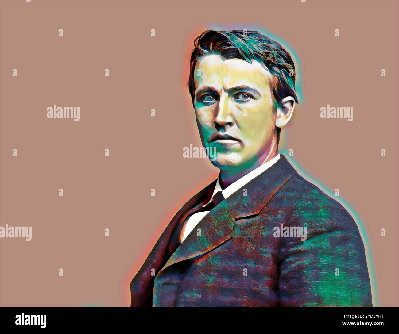Thomas Alva Edison, 1847 - 1931, American inventor, digitally edited ...