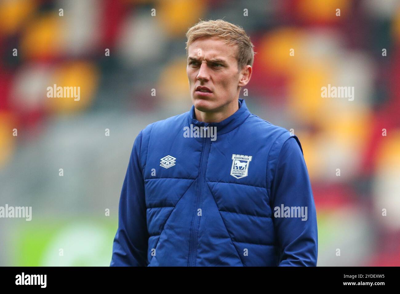 Christian Walton of Ipswich Town arrives at The Gtech Community Stadium ...