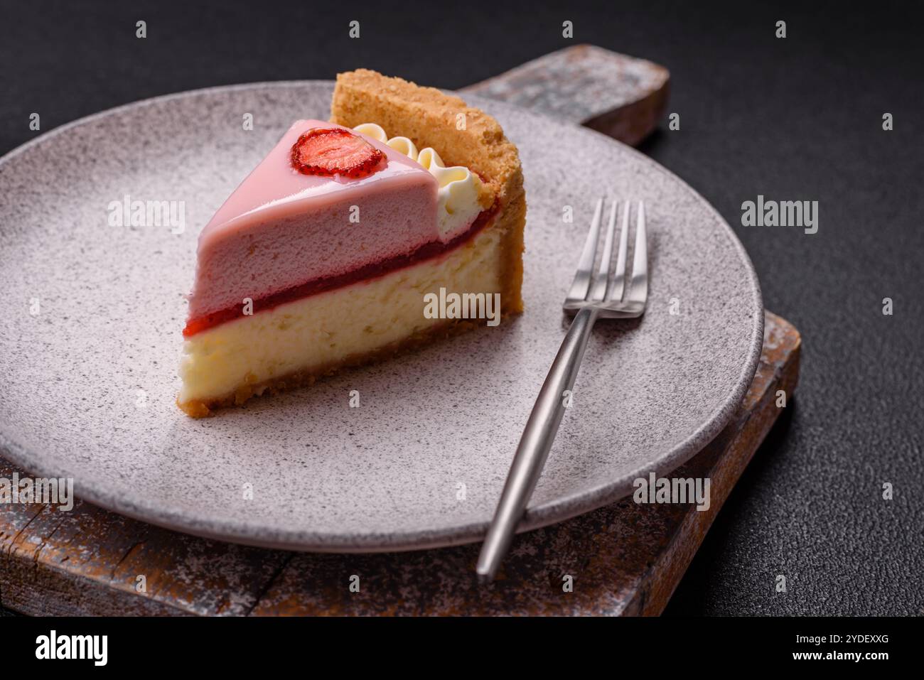 Sweet cheesecake with mascarpone or Philadelphia cheese, jelly and ...