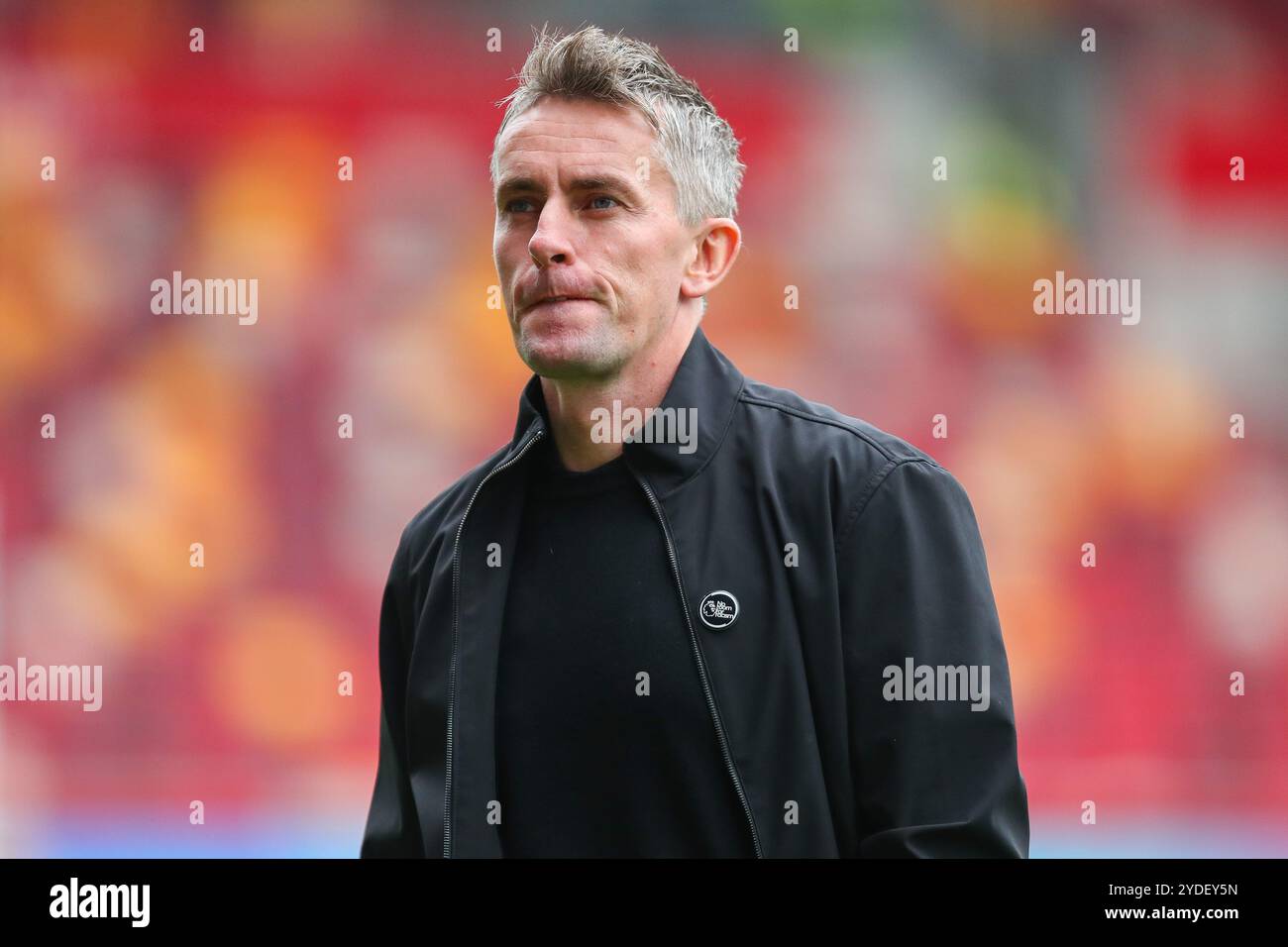 Kieran McKenna of Ipswich Town arrives at The Gtech Community Stadium ...