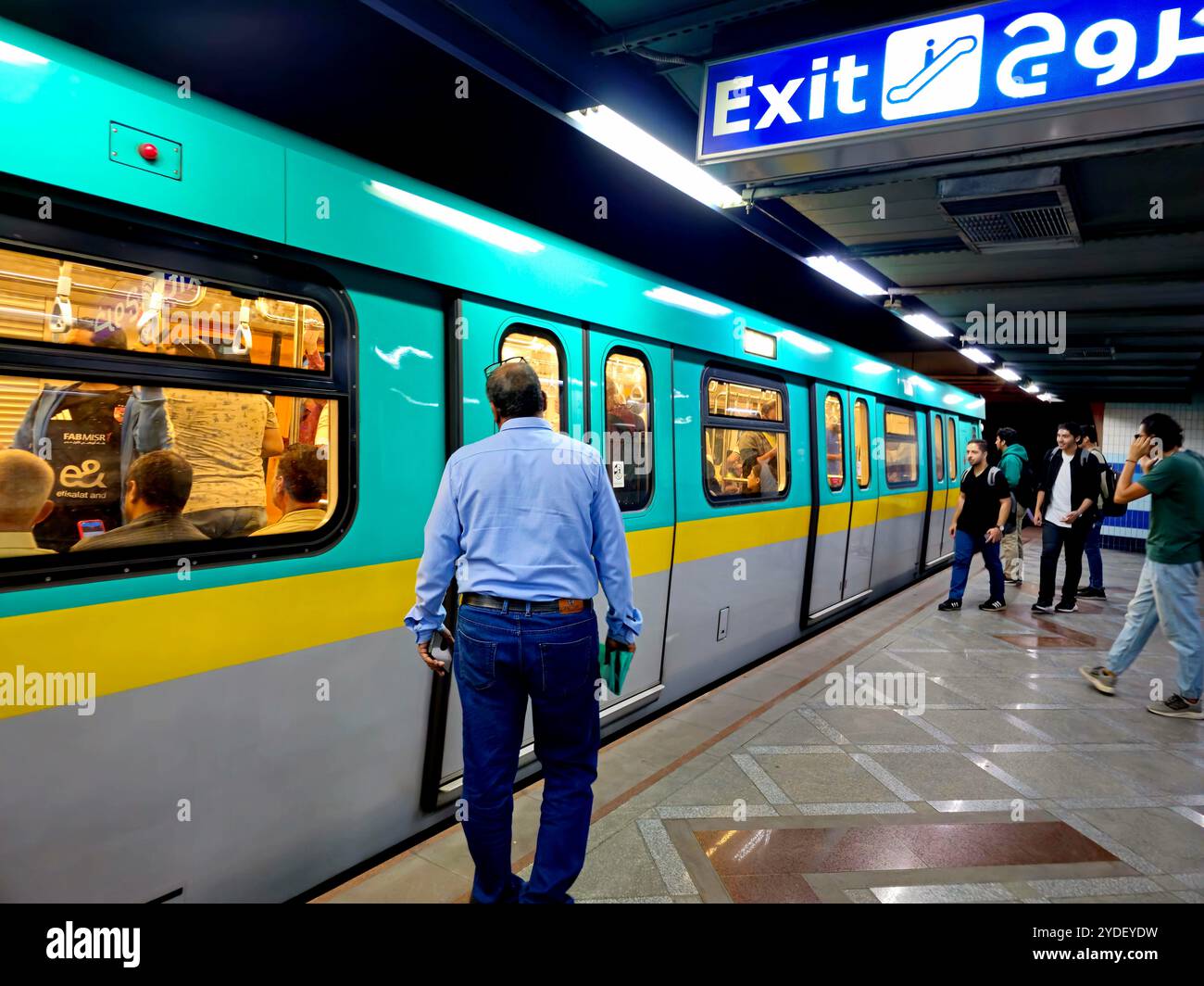 Cairo, Egypt, October 22 2024: The third line of The Cairo tunnel metro ...