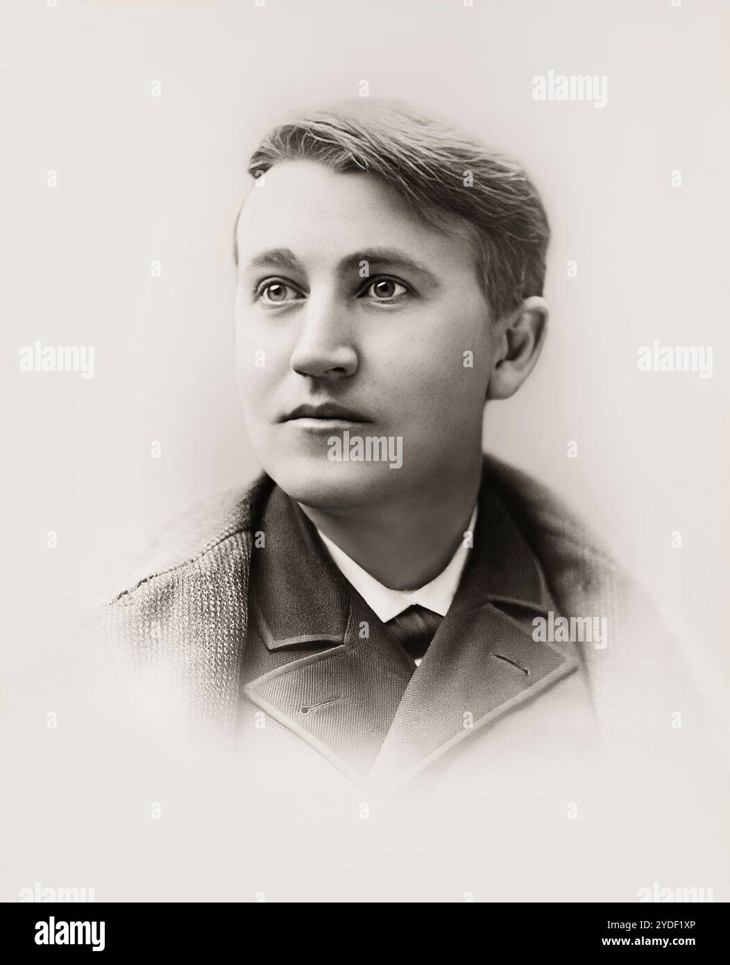 Portrait of Thomas Alva Edison as a young man, digitally edited Stock ...