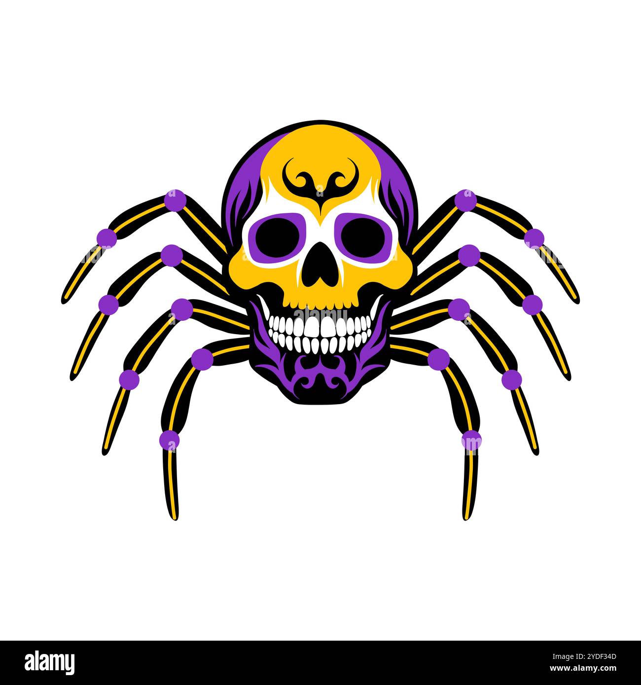 Fun skull with spider legs Stock Vector Image & Art - Alamy