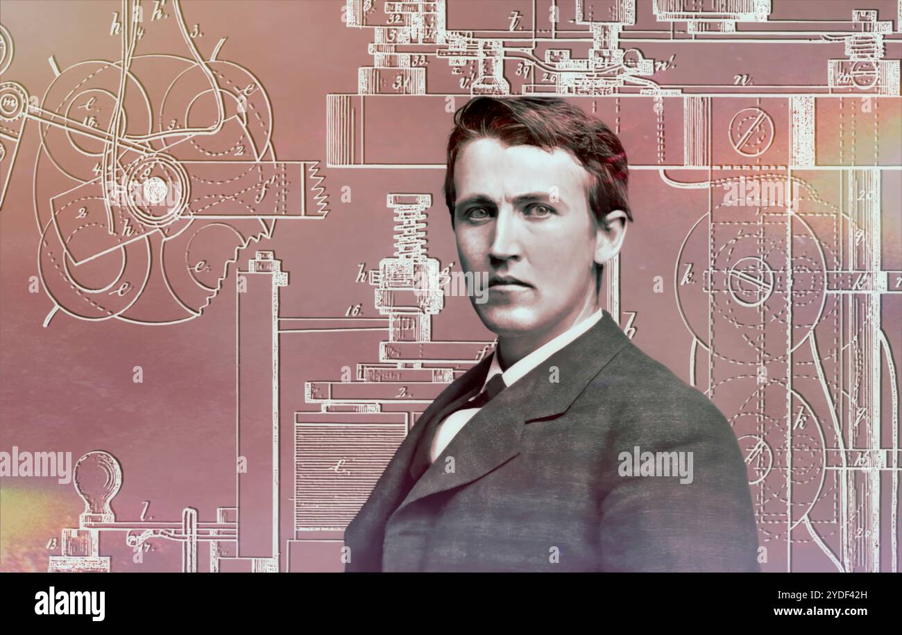 Thomas Alva Edison, 1847 - 1931, American inventor, Telegraph Apparatus ...