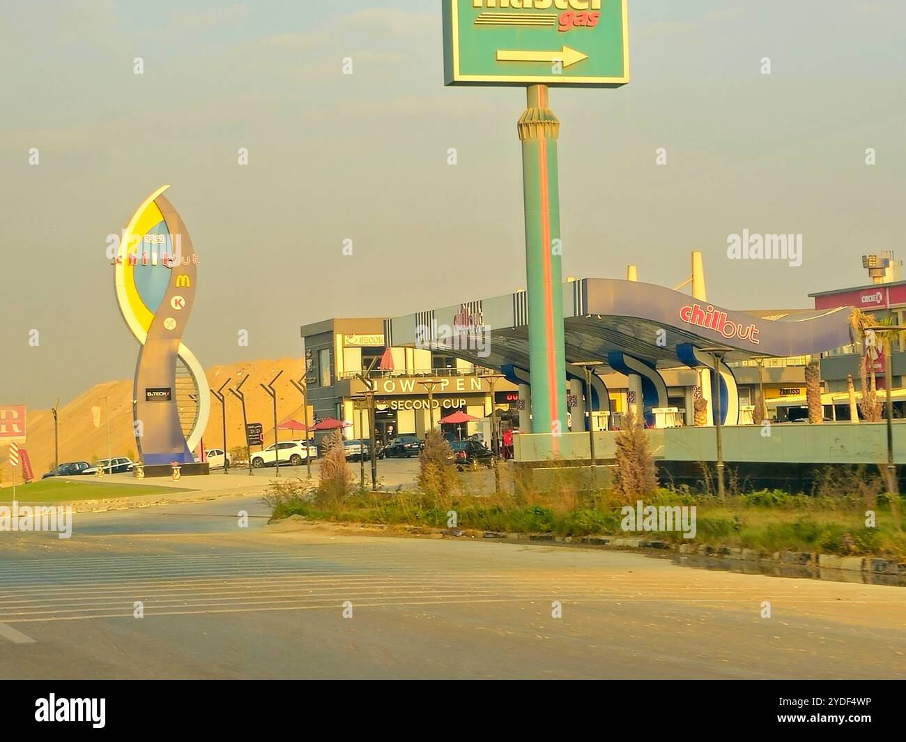 Cairo, Egypt, October 17 2024: Chillout gas and oil station, a petrol ...