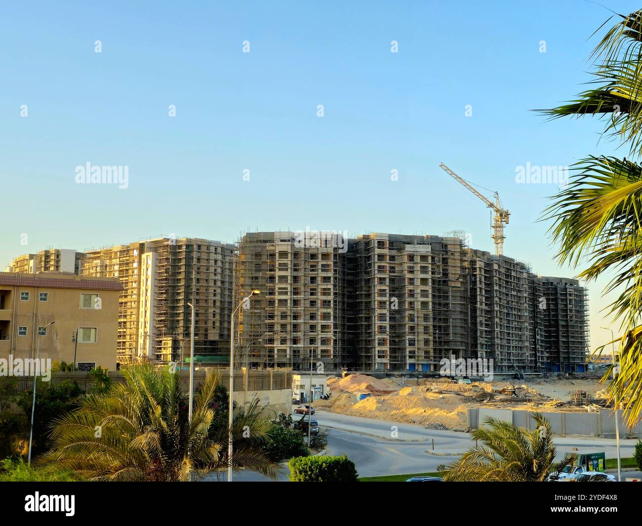 Giza, Egypt, October 20 2024: A construction site of new high rise in Egypt by Orascom ...