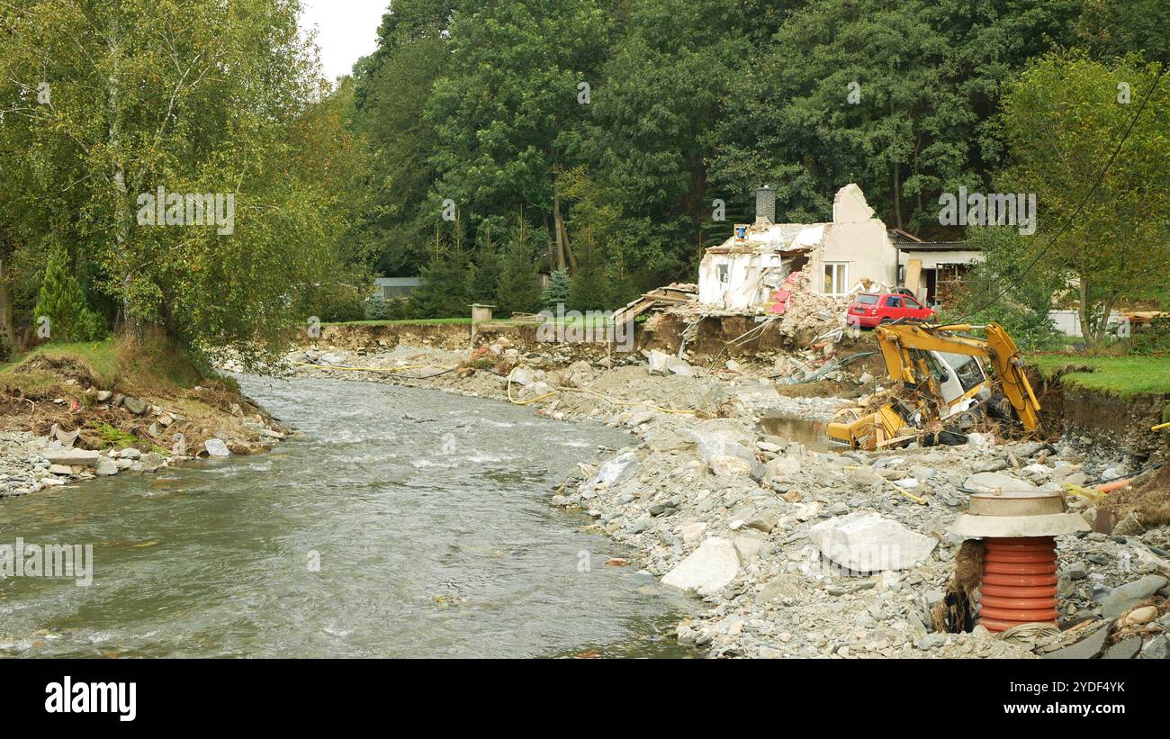 Flood after house destroyed river swept Bela Jesenik flooded damaged ...
