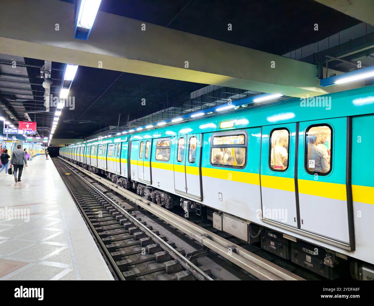 Cairo, Egypt, October 22 2024: The third line of The Cairo tunnel metro ...