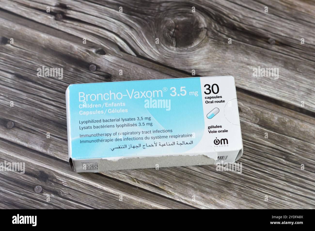 Cairo, Egypt, October 4 2024: Broncho-Vaxom Children capsules 3.5mg ...
