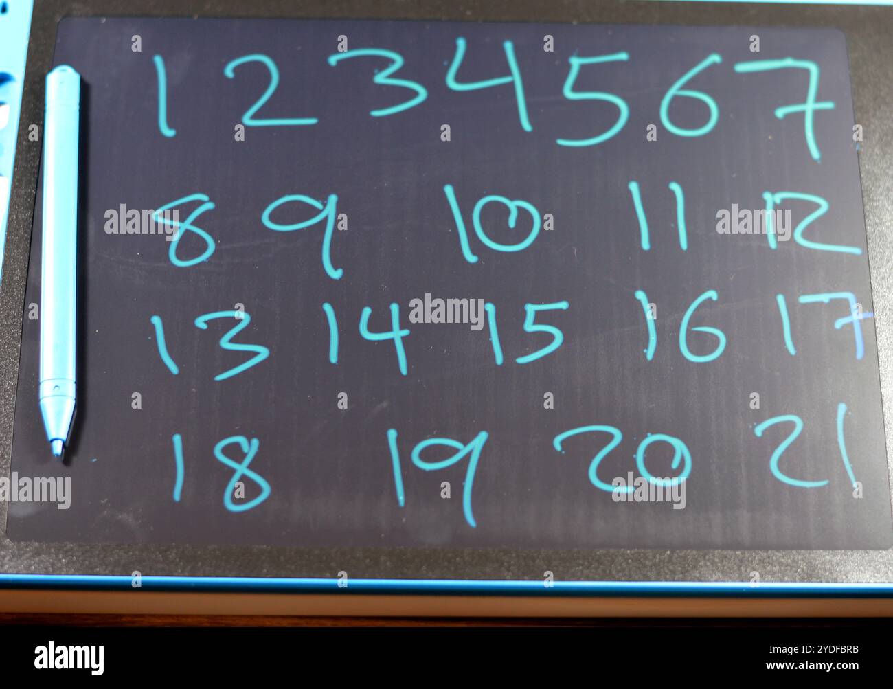 The numbers in English on a writing Board LCD writing tablet, ,saving ...