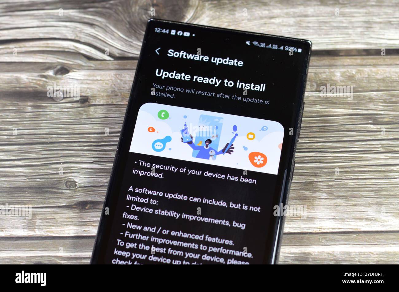 Cairo, Egypt, October 4 2024: Samsung software update for Samsung ...