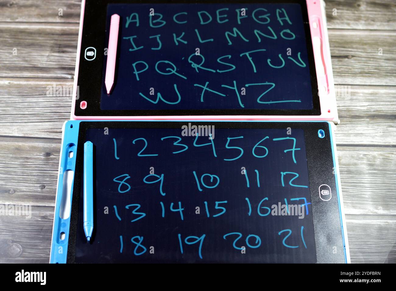 The English Alphabets and numbers on a writing Board LCD writing tablet ...