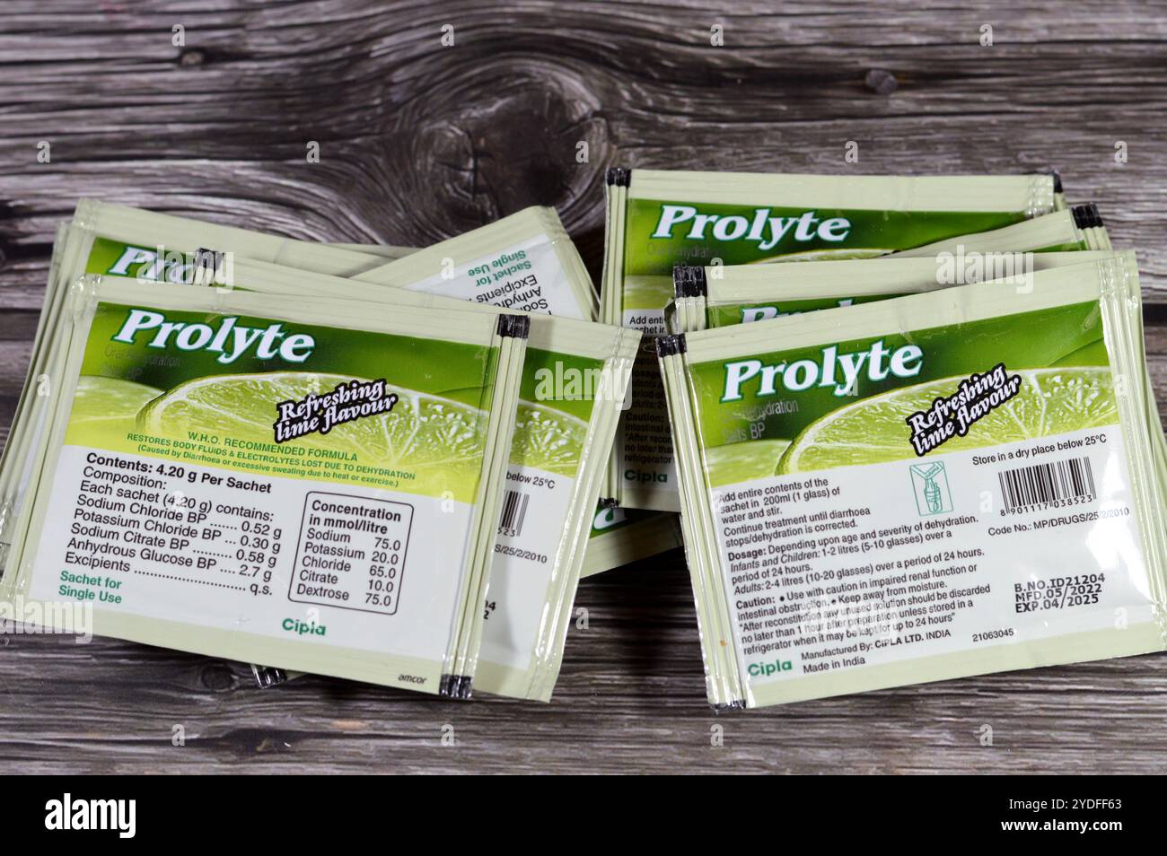 Cairo, Egypt. October 4 2024: Prolyte Sachets refreshing lime flavour ...
