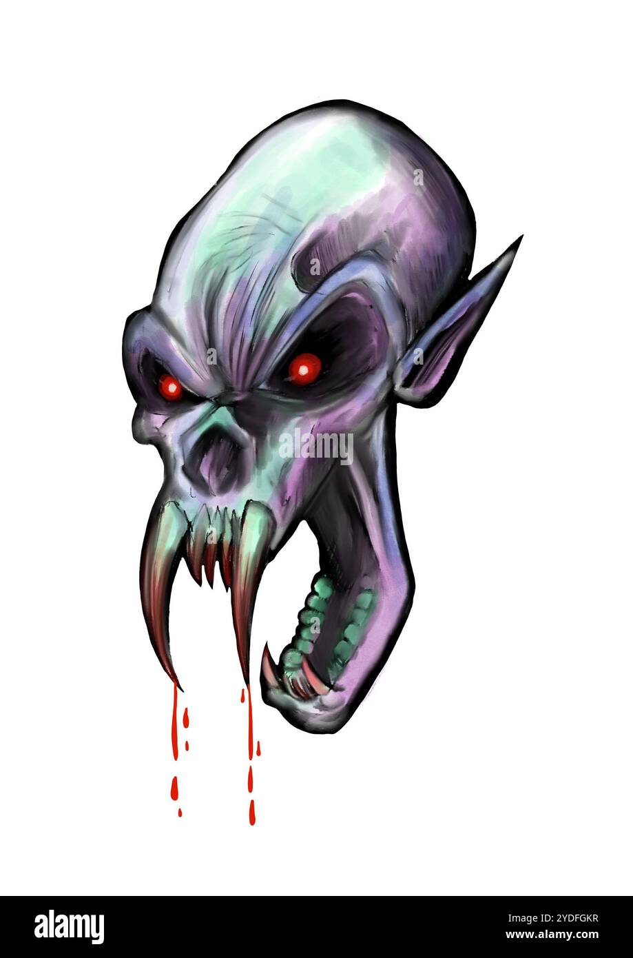 sharp fanged vampire monster illustration Stock Photo - Alamy