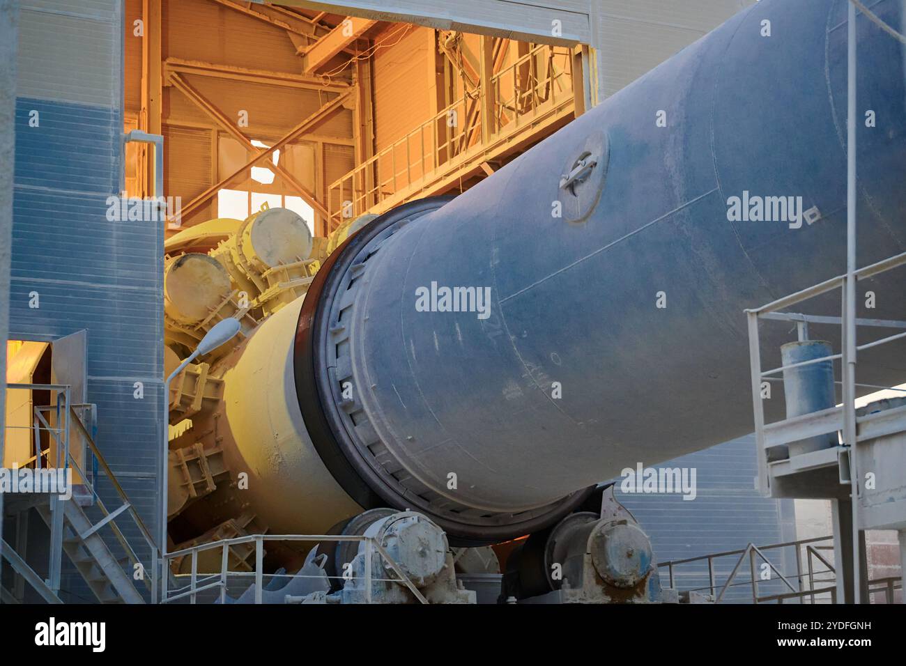 Part of giant rotating furnace for limestone roasting Stock Photo - Alamy
