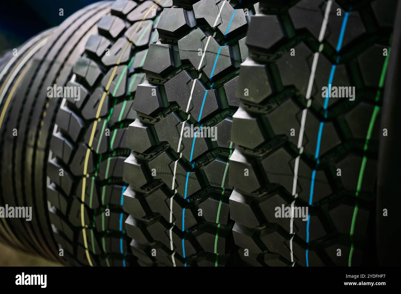 Different tyres with marking lines after vulcanization Stock Photo - Alamy