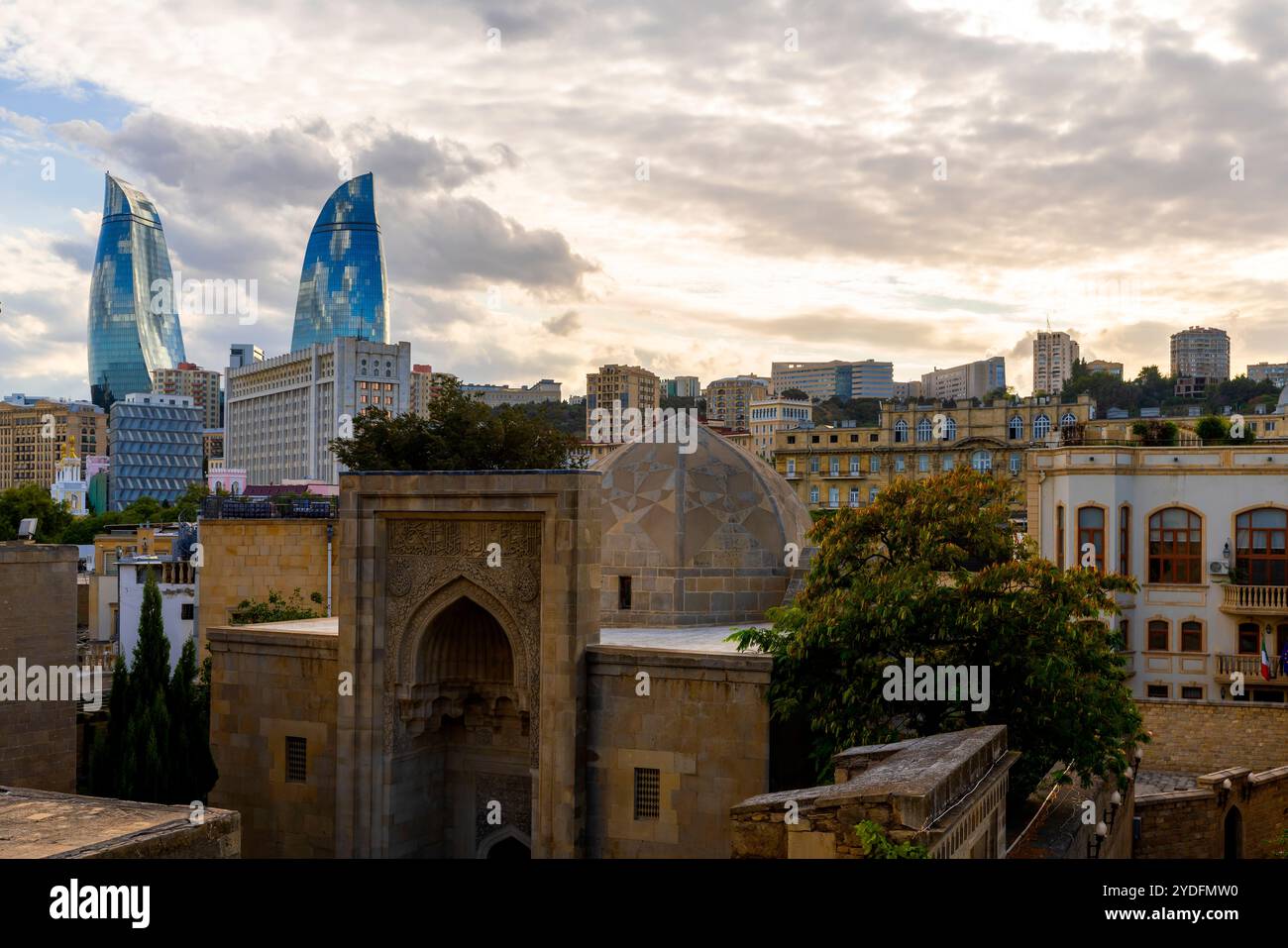 Panorama view of Baku, the capital city of Azerbaijan. Baku is a city ...