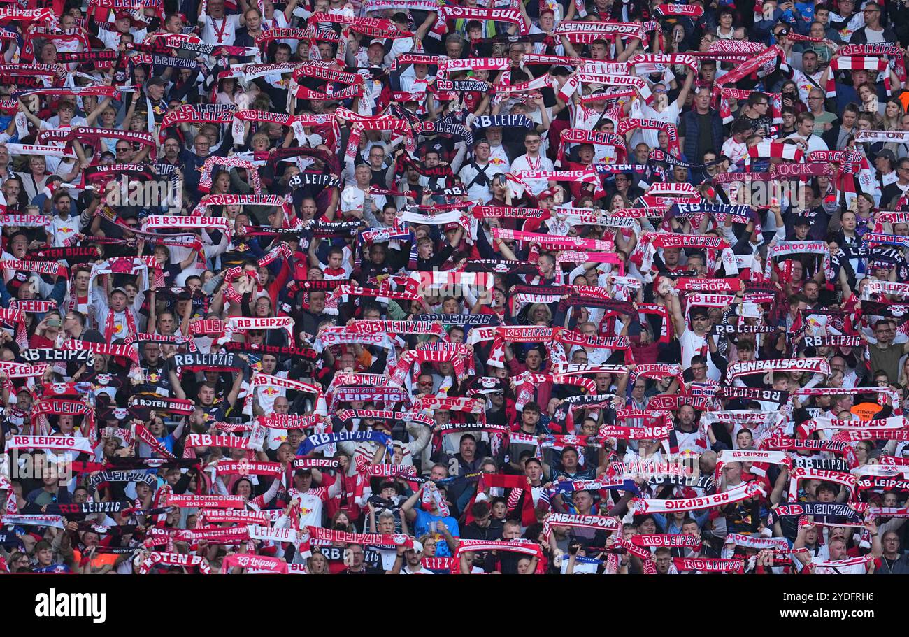 Red Bull Arena, Leipzig, Germany. 26th Oct, 2024. Leipzig fans during a ...