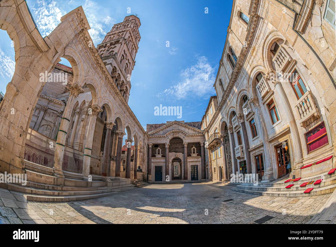 Peristyle Square of the ancient Diocletian Palace in old town area of ...
