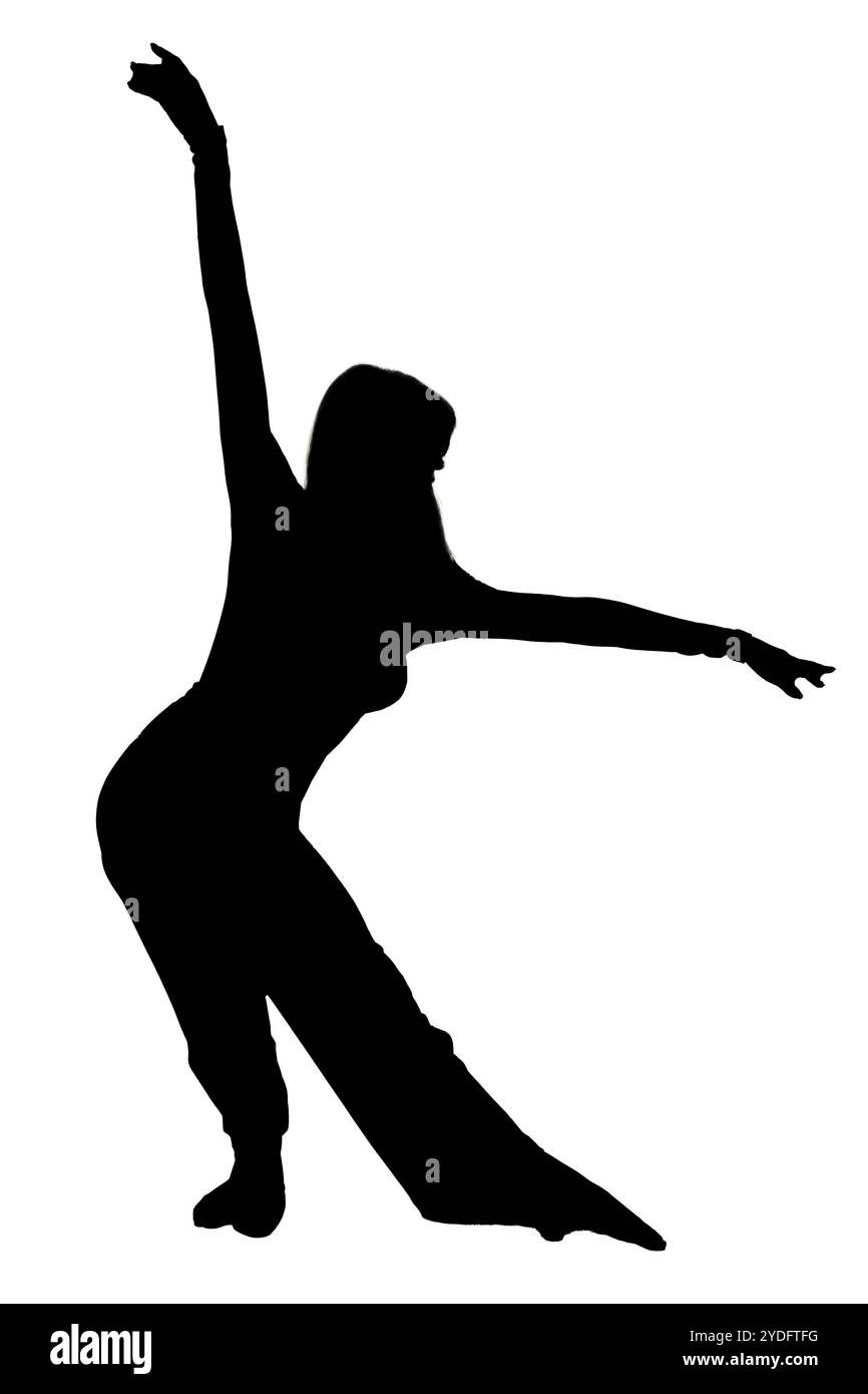 Silhouette of a girl dancing Cut Out Stock Images & Pictures - Alamy