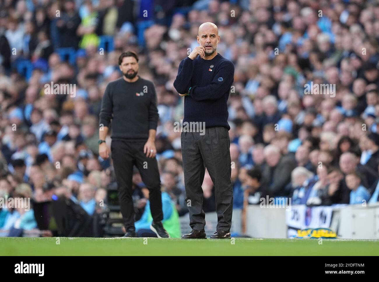 Manchester City manager Pep Guardiola and Southampton manager Russell ...