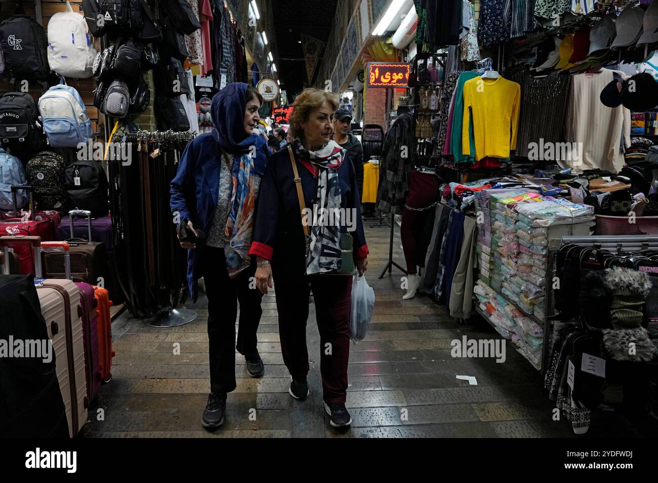 People shop at Tajrish traditional bazaar in northern Tehran, Iran ...